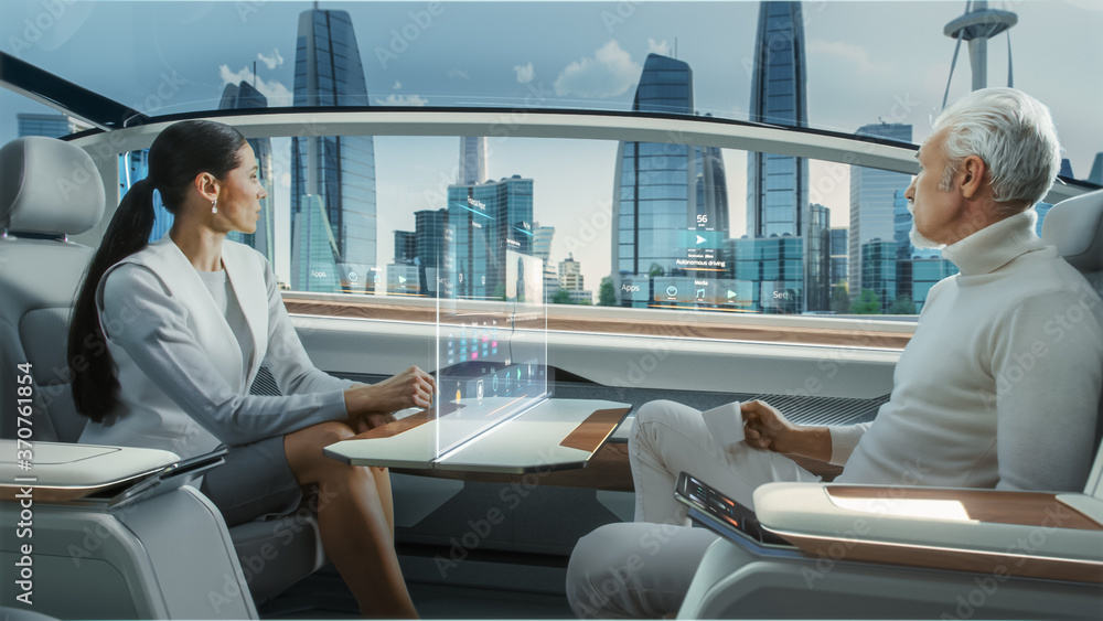 Casual Business Meeting Between Senior Male and Female inside a ...