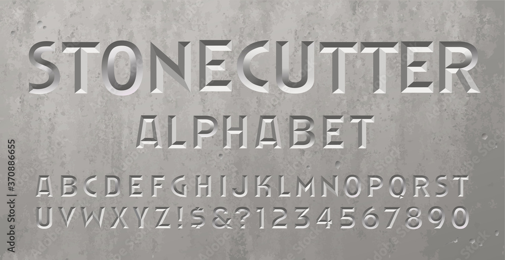 A Beveled or Chiseled Font with the Appearance of an Inscription or ...