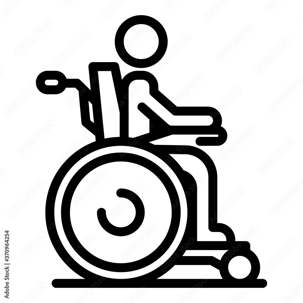 Boy wheelchair inclusive education icon. Outline boy wheelchair ...