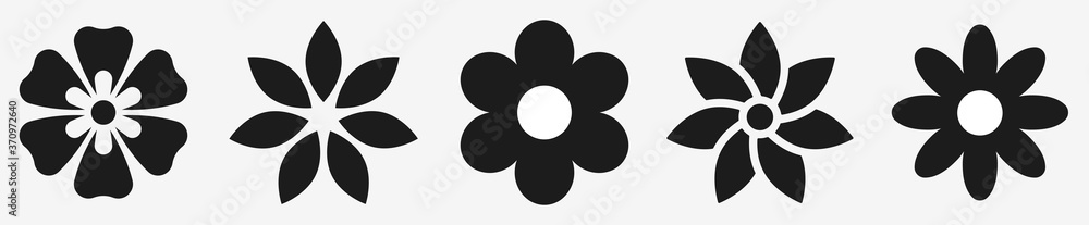 Flower icons set isolated on white background. Flower simple icon ...