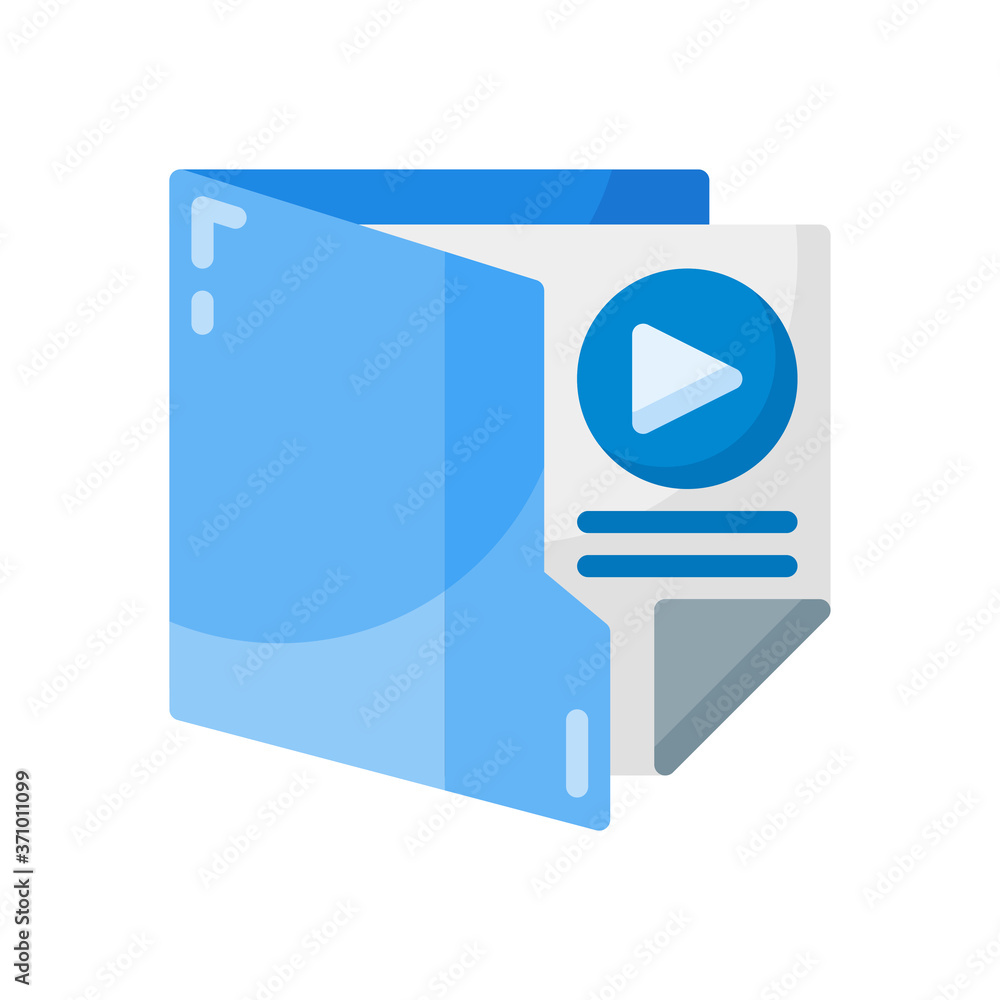 movie folder icon in flat style. vector illustration for graphic design ...