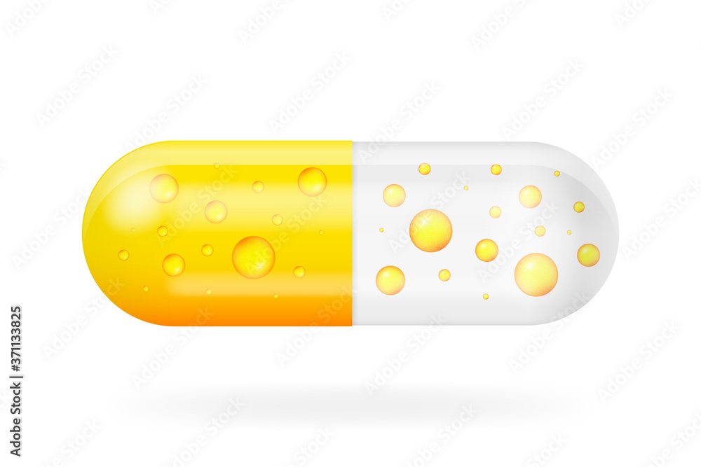 3d pill mock up on white backdrop. Isolated 3d vector. White background ...