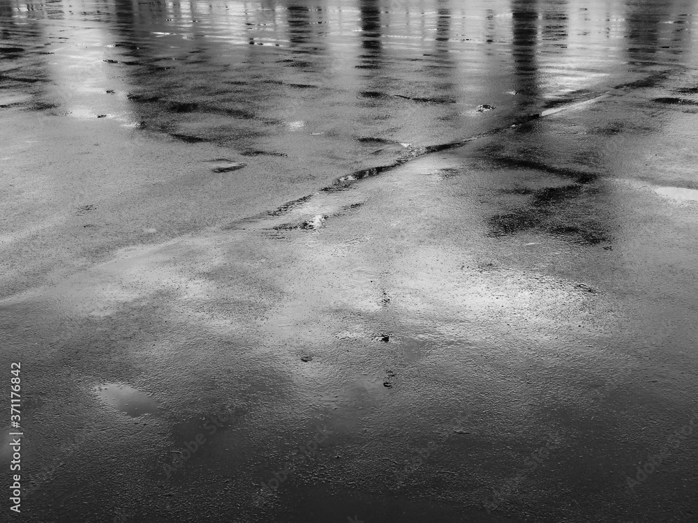 texture of wet asphalt road after rain Stock Photo | Adobe Stock