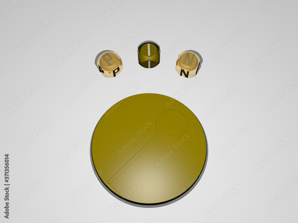 PIN circular text of separate letters around the 3D icon - 3D ...