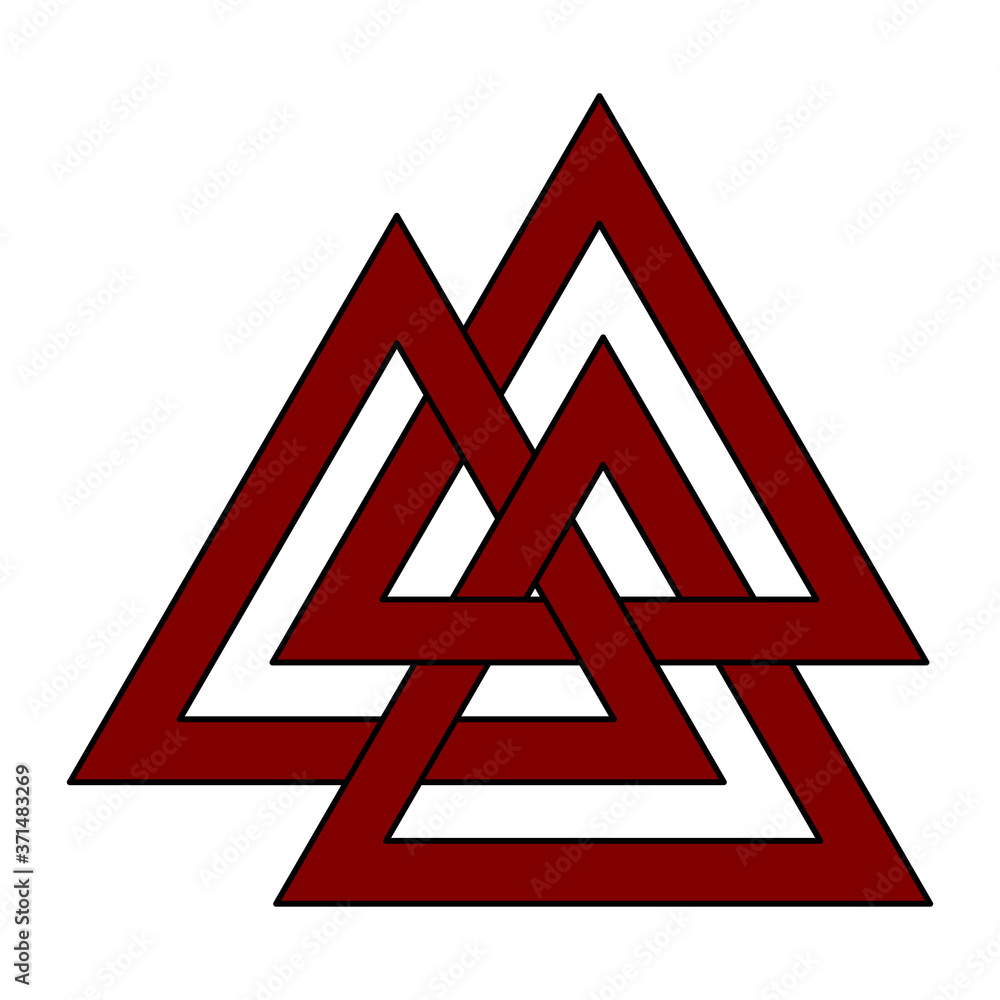 Red valknut symbol icon Stock Illustration | Adobe Stock