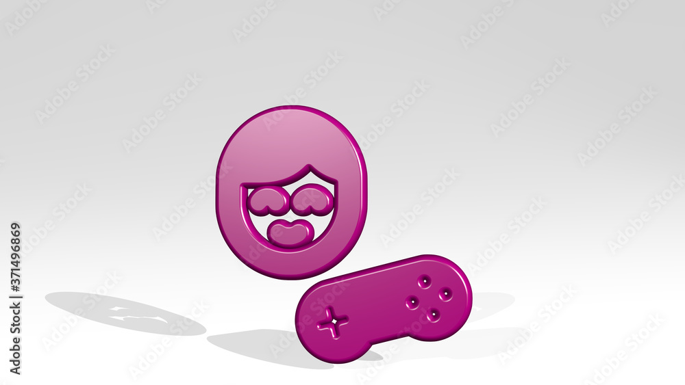 video game controller person 3D icon casting shadow - 3D illustration ...