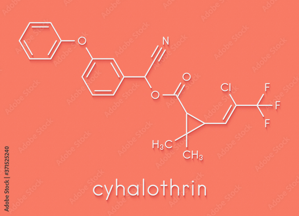 Cyhalothrin insecticide molecule. Skeletal formula. Stock Illustration ...