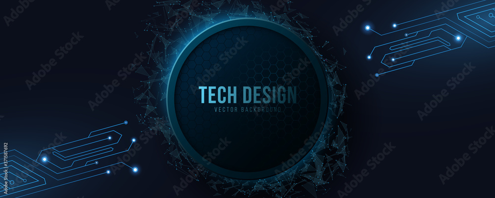 Futuristic hi-tech banner with computer circuit. Design modern ...