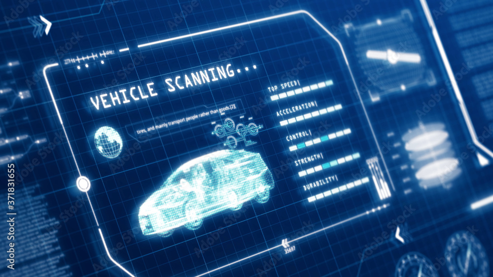 HUD driving car speed user interface computer screen display with ...