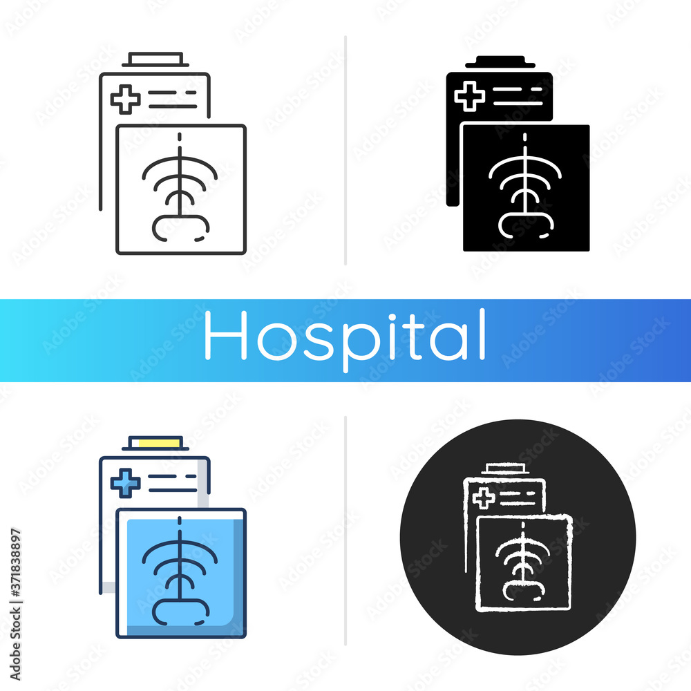 Radiology department icon. Radiation medicine. Radiologic technologist ...