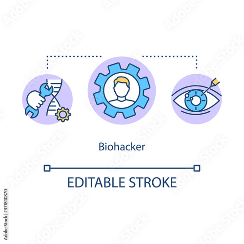 Biohacker concept icon. Body hacking and modification idea thin line ...
