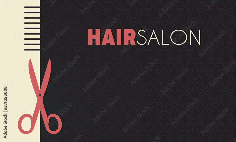 Hair Salon logo, elegant hairdresser's business card, haircut, scissors ...