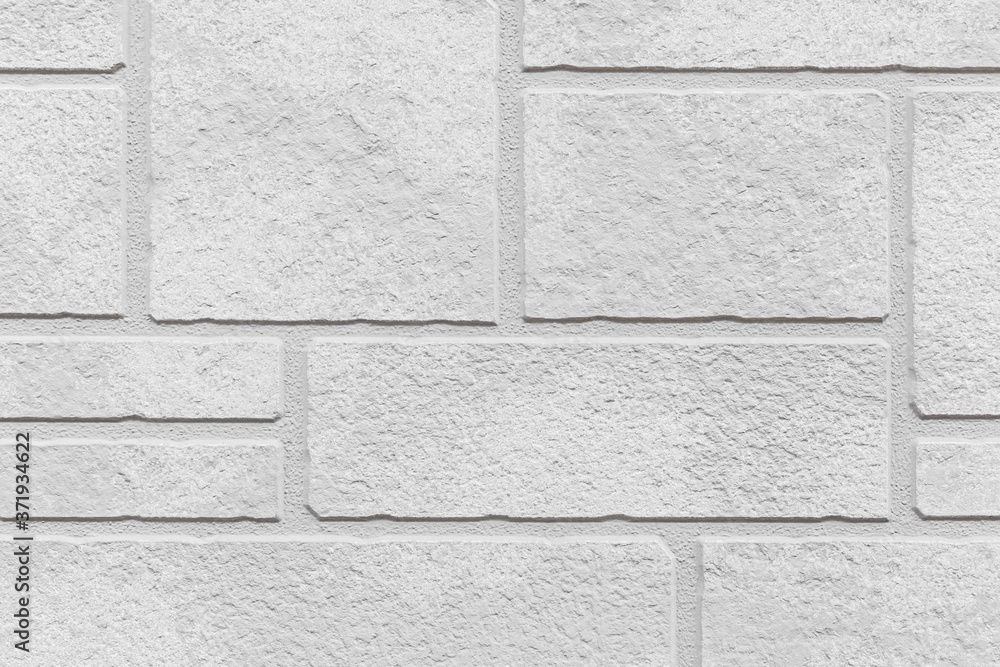 Block pattern of white stone cladding wall tile texture and seamless ...