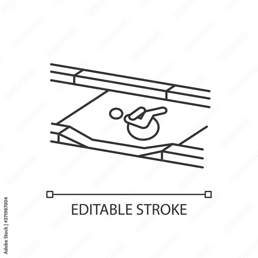 Dropped kerb linear icon. Curb cut. Access between street and sidewalk ...