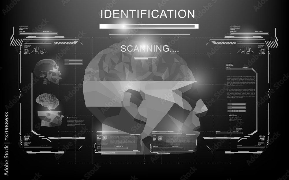 Scanning a person's face. Personal identification. Accurate biometric ...