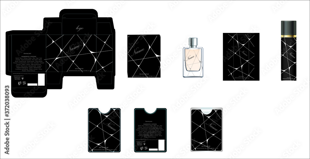 Packaging design, perfume luxury box design template and mock up box ...