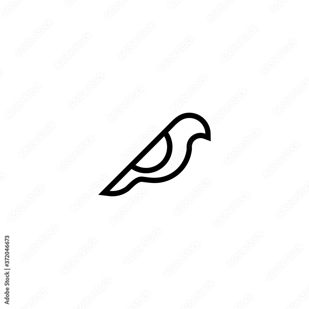 sipel bird logo with outline Stock Vector | Adobe Stock