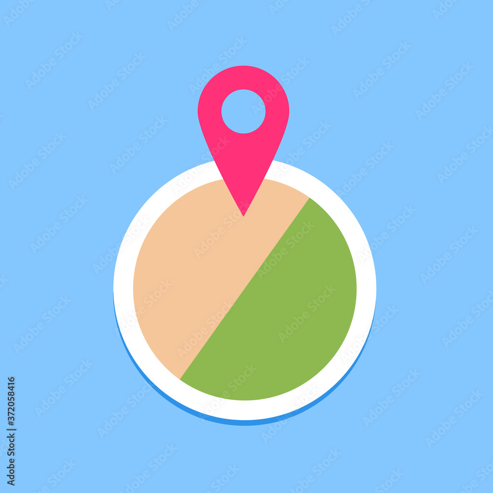 Mapa. Ubicación. Icono de localización en el mapa. Ilustración ...