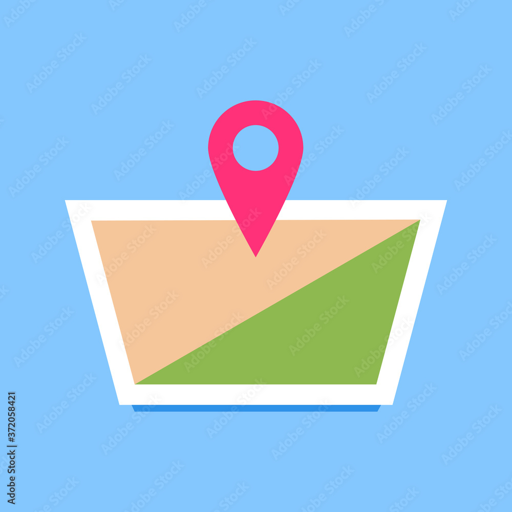 Mapa. Ubicación. Icono de localización en el mapa. Ilustración ...