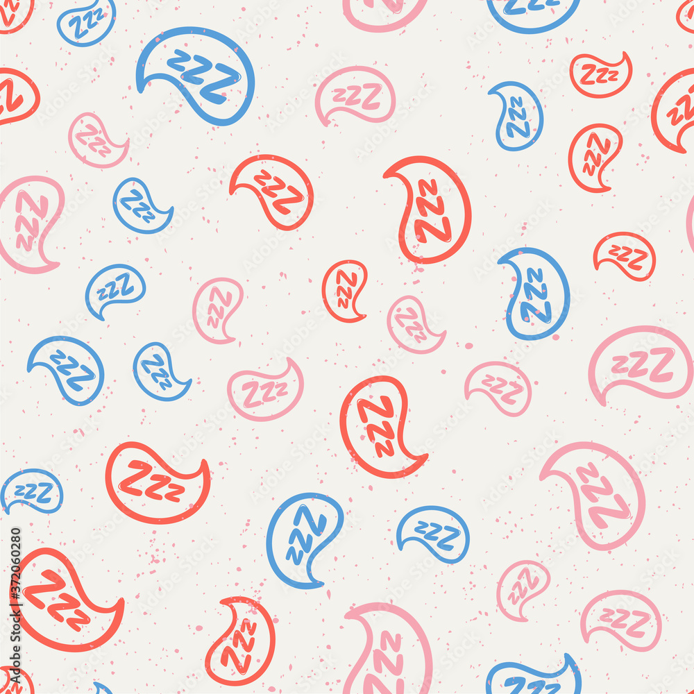 Zzz. Vector seamless pattern with calligraphy hand drawn text. Good for ...