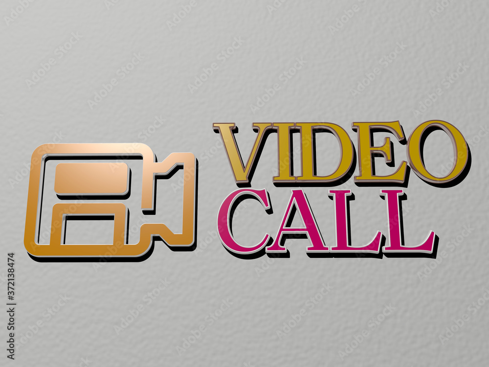 3D graphical image of VIDEO CALL vertically along with text built by ...