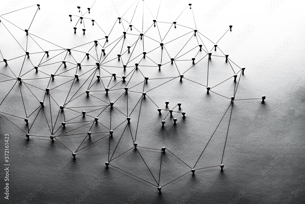 Foto Linking entities. Monotone. Networking, social media, SNS ...