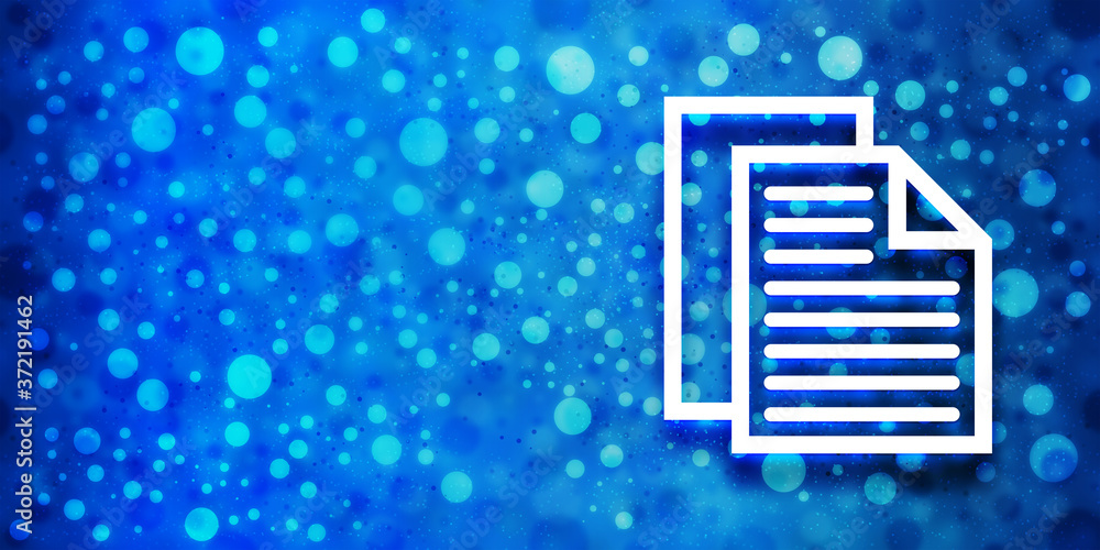 Document pages icon special glossy bokeh blue banner background glitter ...