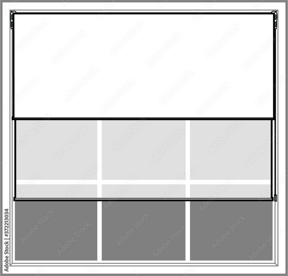 Professional vector illustration of a Double Roller Blind on Window ...