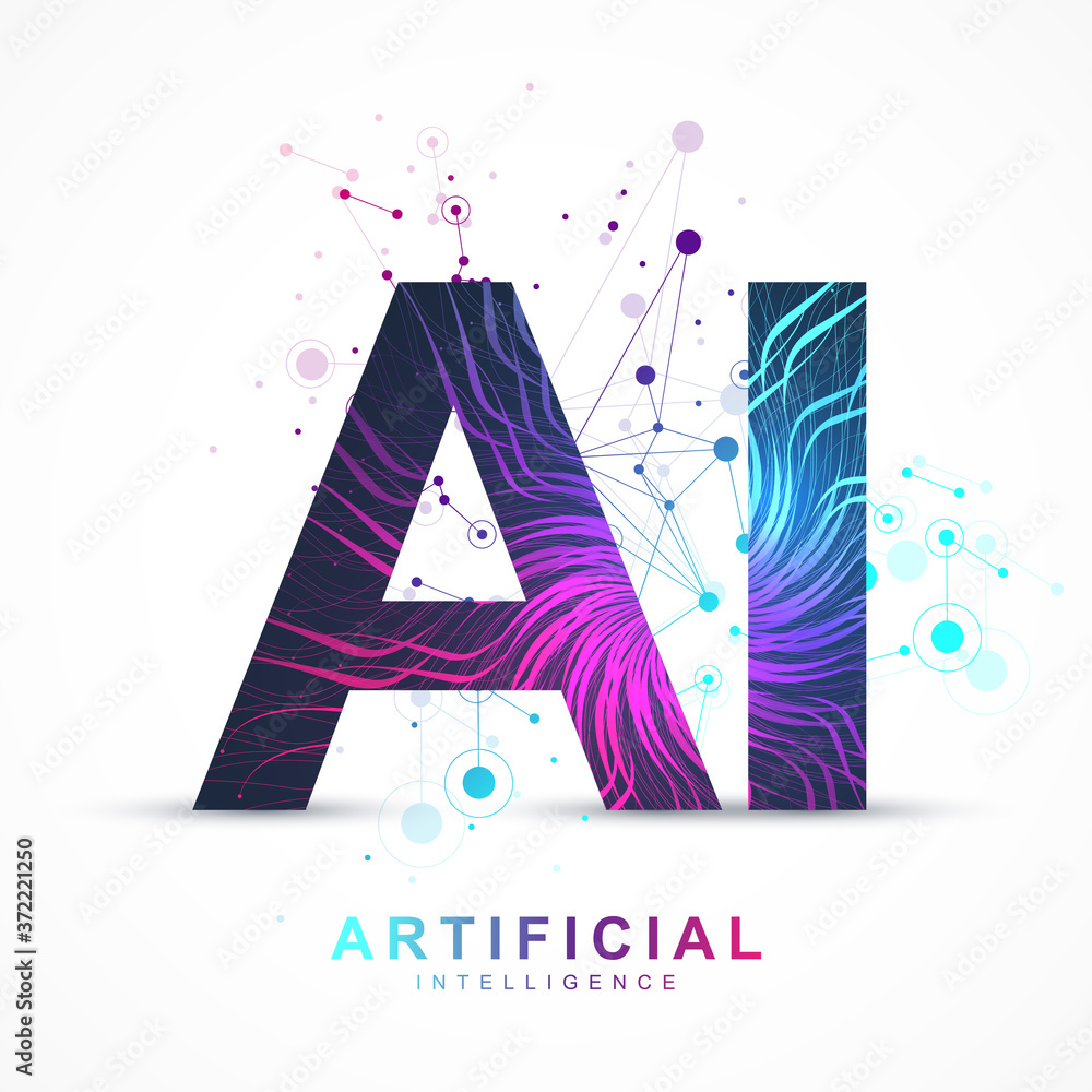 Artificial Intelligence and Machine Learning Vector Concept in Neural Network. AI Web Banner ...
