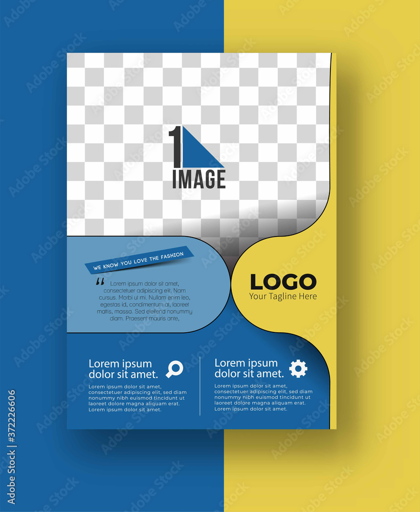 Business flyer with space of image & logo- Brochure magazine cover page ...