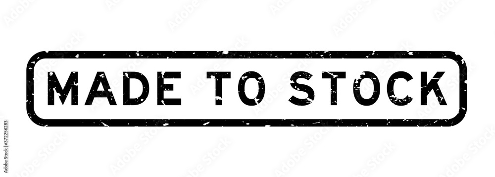 Grunge black made to stock word square rubber seal stamp on white ...