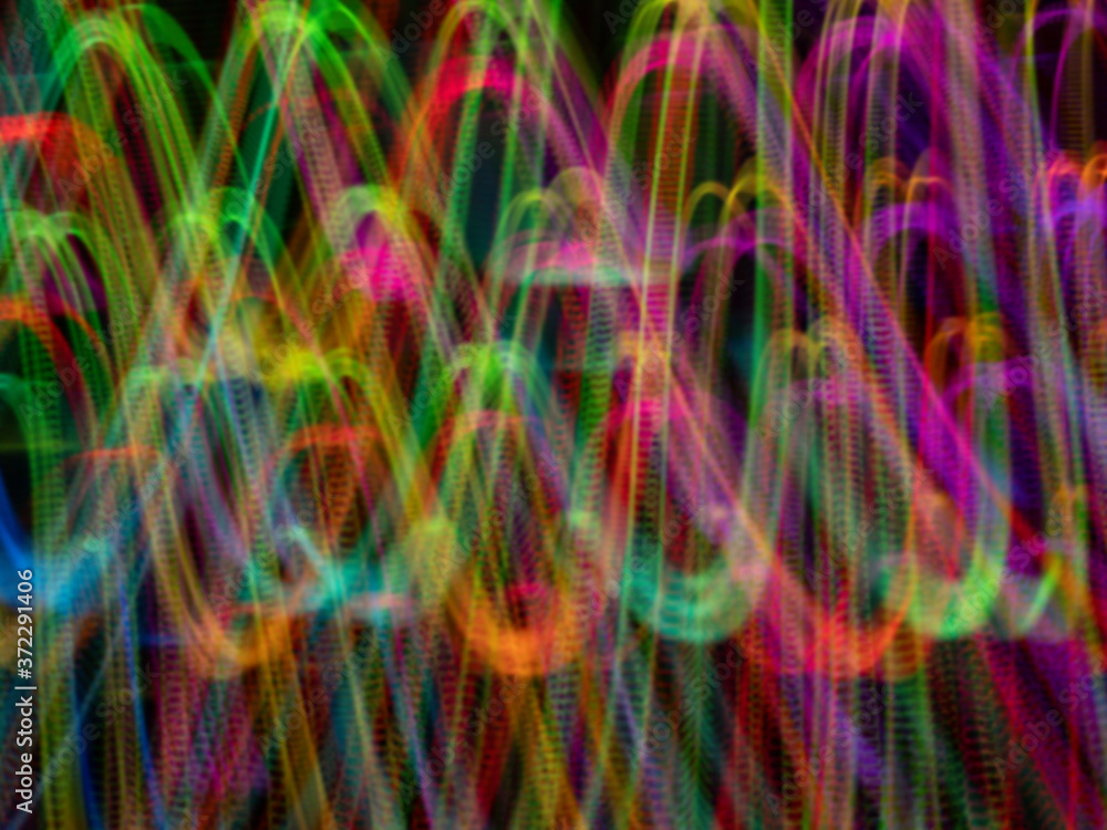 defocused conlorful neon lighting len flare Sound wave pattern ...