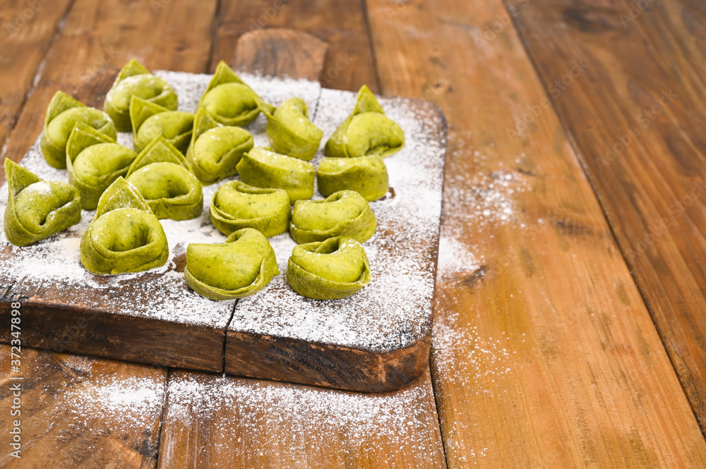 Tortellini e tortelloni typical dishes emilia italy. Food background ...