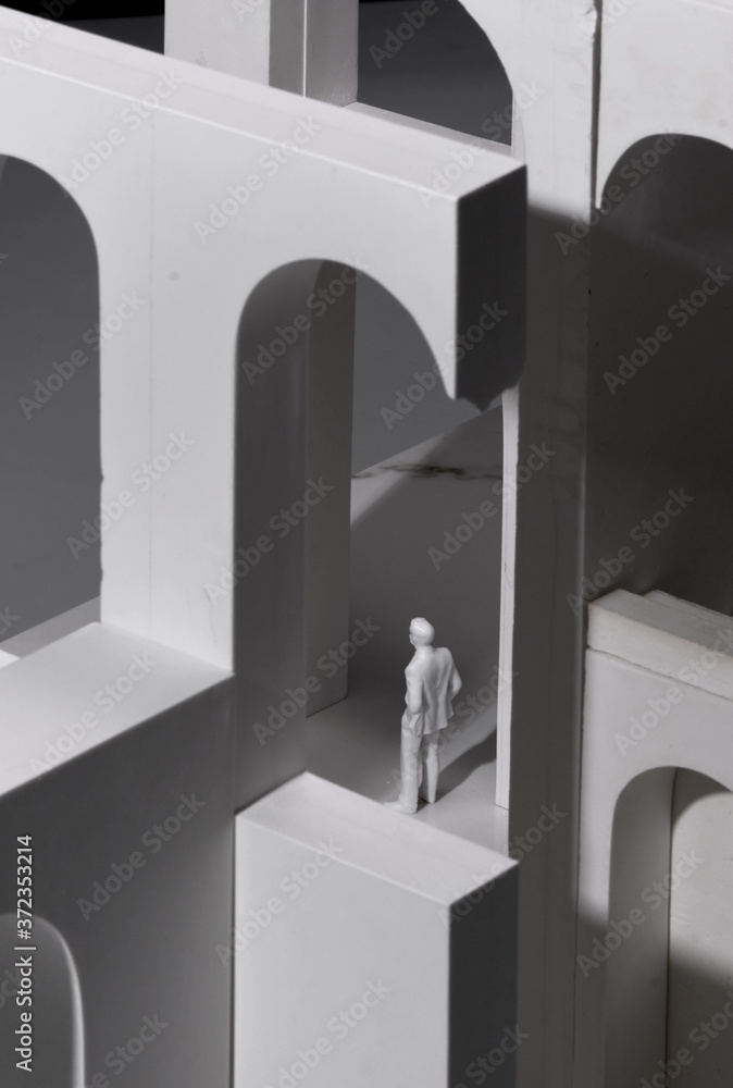 Completed architectural model demo, architect and his work Stock Photo ...