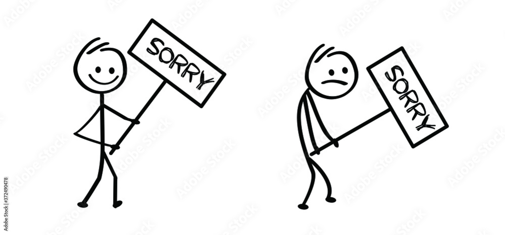 Slogan sorry. Kids playing running, jumping Happy smile stickman emoji ...