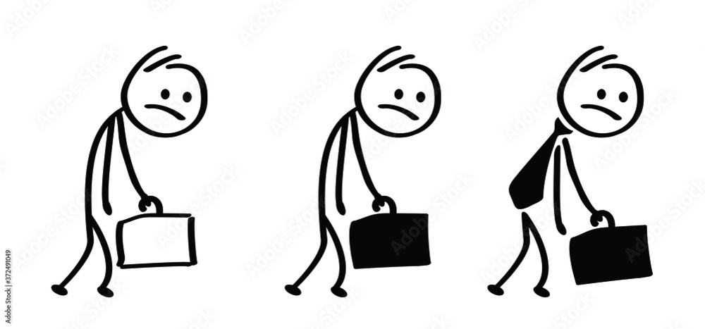 Monday to work. Kids playing running, jumping Happy smile stickman ...