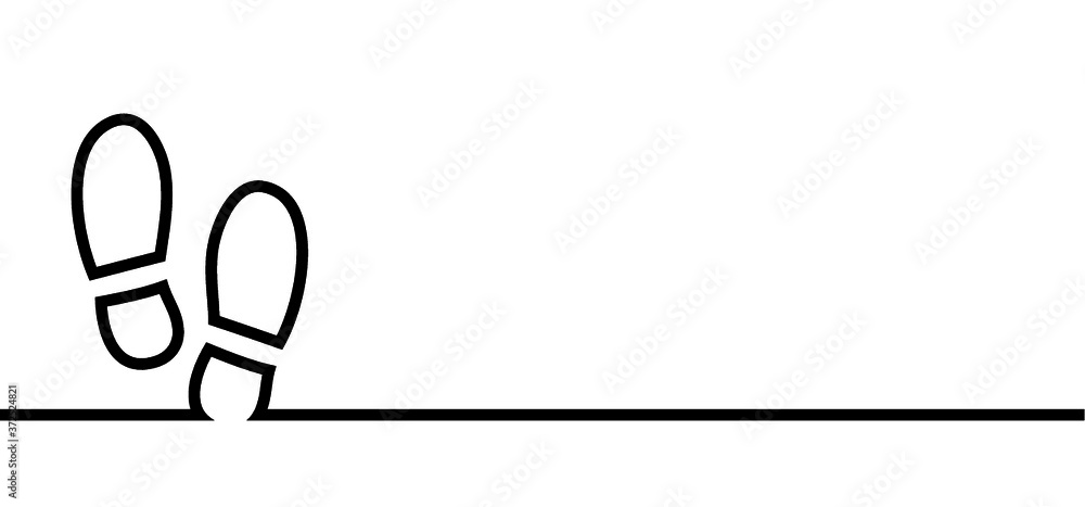 เวกเตอร์ Stock Human bare walk footprints shoes and shoe sole Kids feet ...