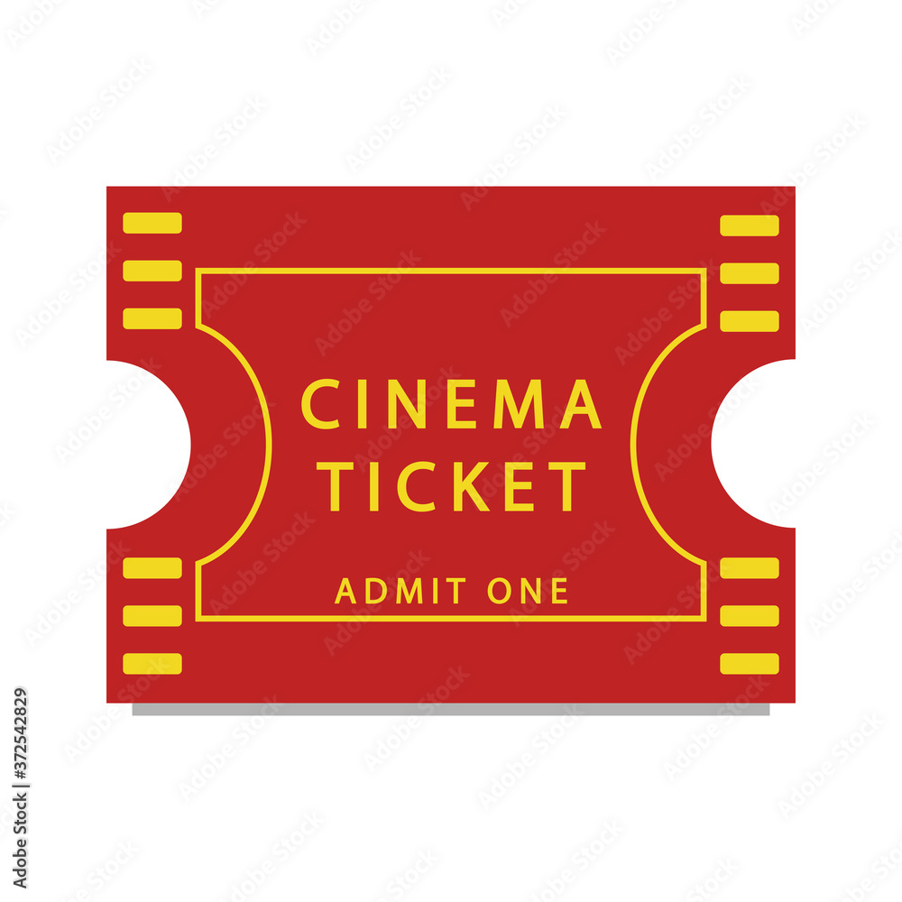 Cinema ticket. Boleto de cine. Entrada. Válido una persona. Concepto de ...