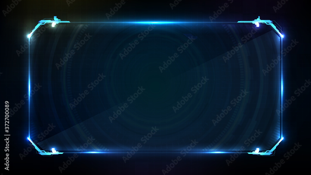abstract futuristic background of blue glowing technology sci fi frame ...