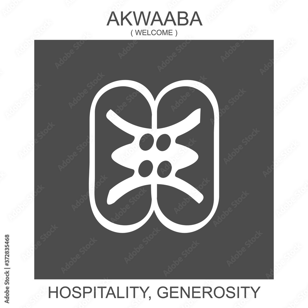 vector icon with african adinkra symbol Akwaaba. Symbol of Hospitality ...