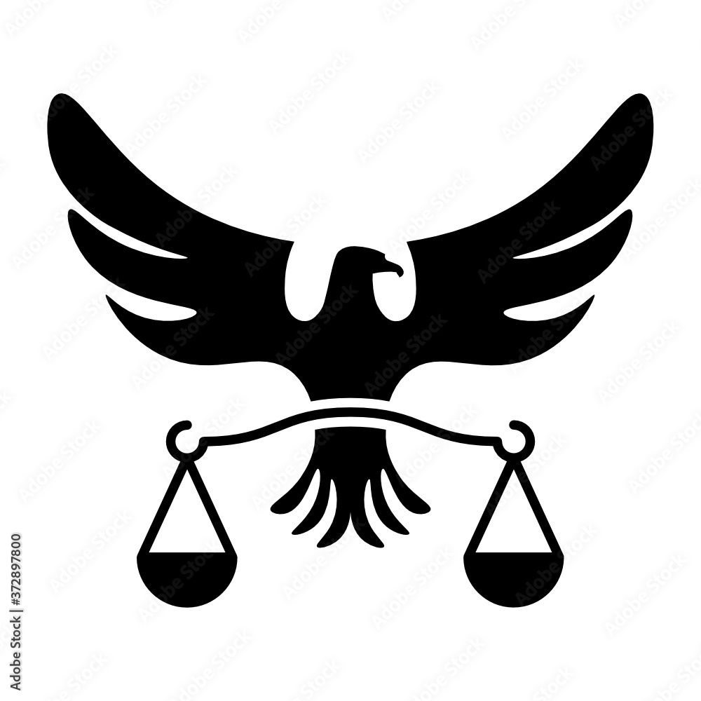 Eagle Holding Scale Presentation of Justice Law and order Logo concept ...