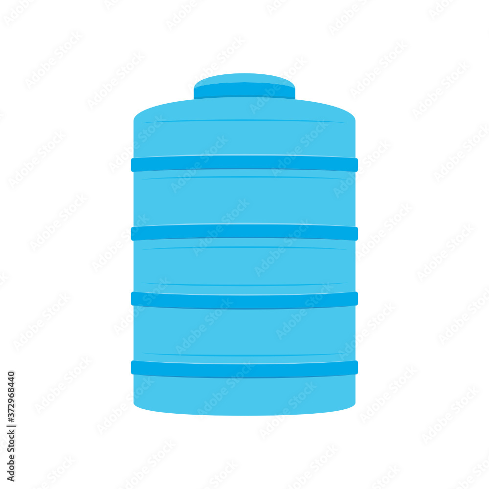 Blue Plastic Water Tank Container Vector Illustration Background Stock ...