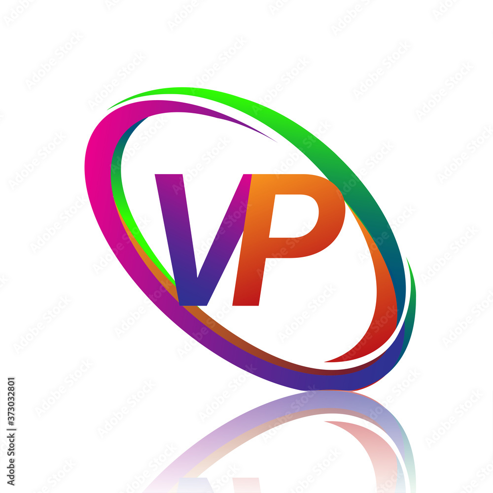letter VP logotype design for company name colorful swoosh. vector logo ...