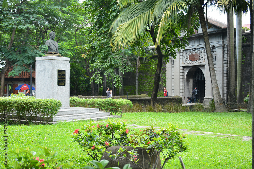 Puerta del Parian outdoor park at Intramuros walled city in Manila ...