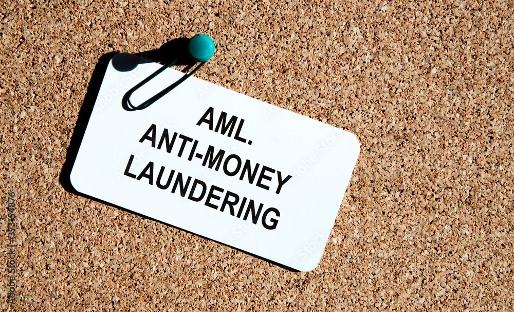 inscription on the anti-money laundering business card, in the ...