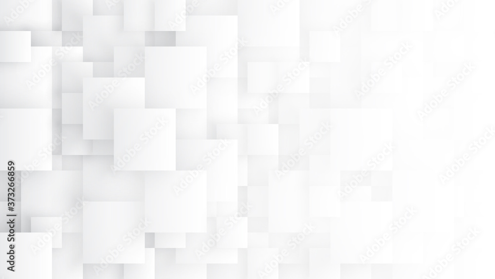 Conceptual 3D Different Size Tetragons Technology Minimalist White ...