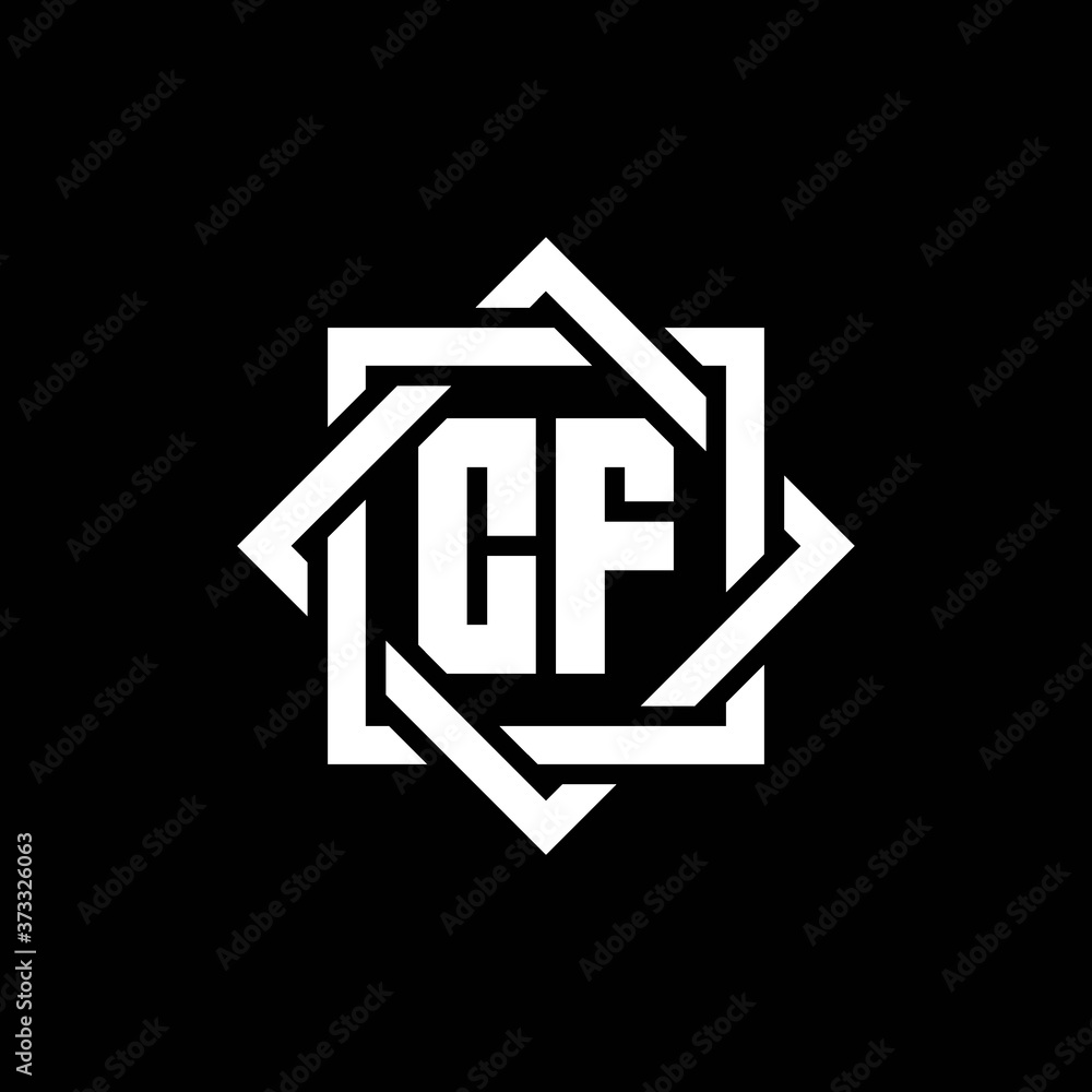 CF monogram logo with abstract square around Stock Vector | Adobe Stock
