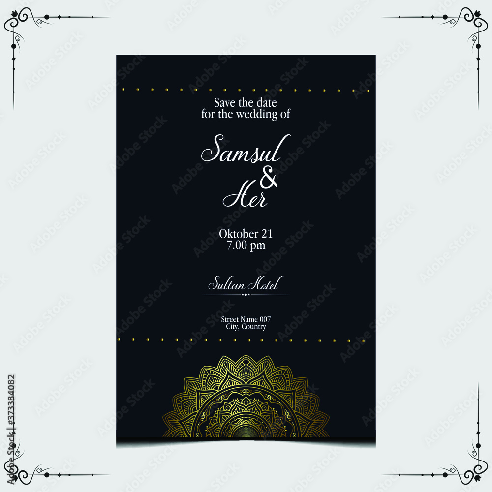 Mandala template with elegant, classic elements. Great for invitation, flyer, menu, brochure ...