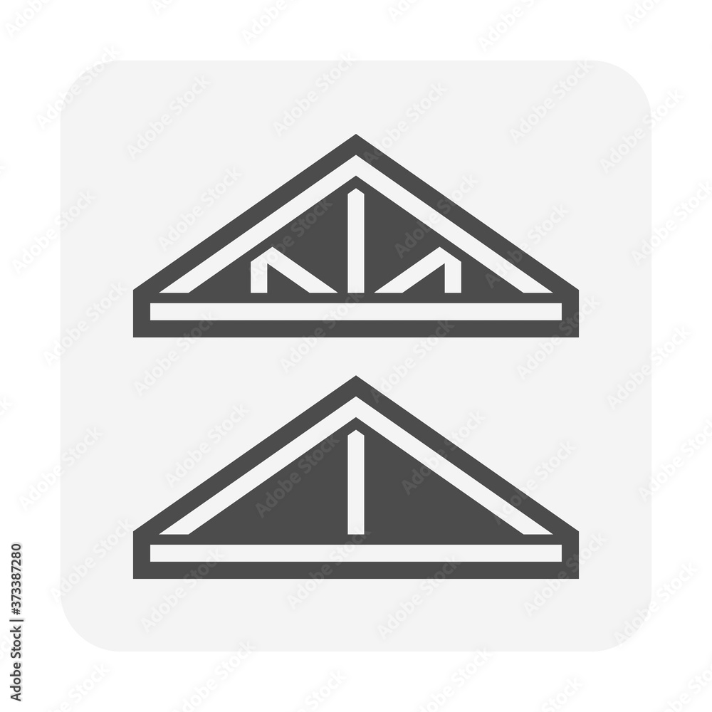 Roof truss icon. Also call wooden roof framing. That for house or ...