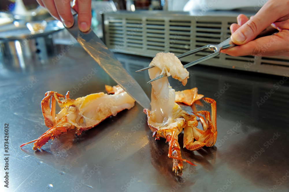Japanese Style Of Teppanyaki Lobster Stock Photo | Adobe Stock